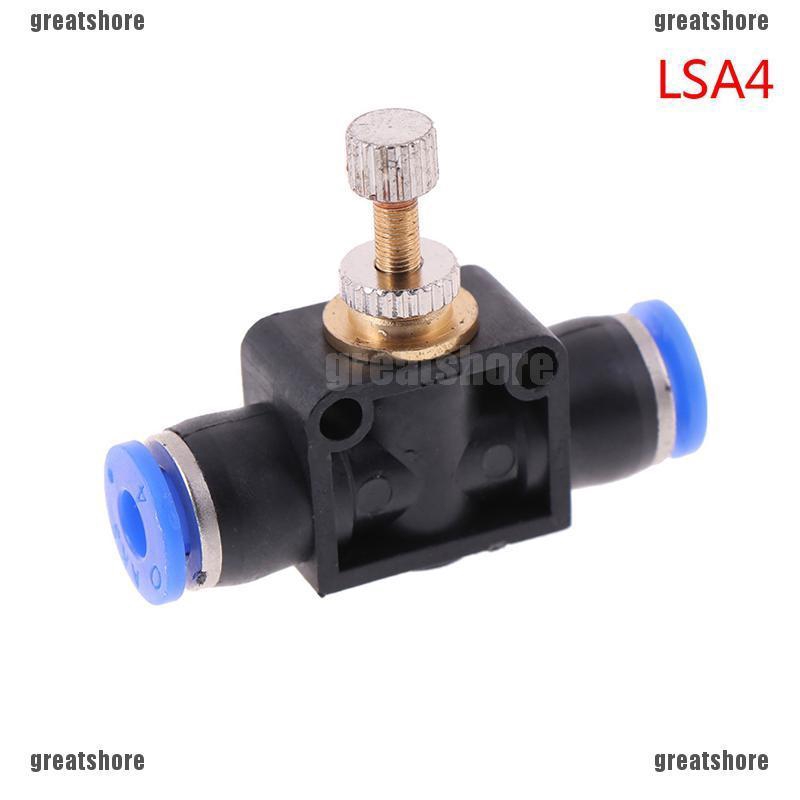 Pneumatic Airflow Regulator Tube Gas Flow Adjust Valve Connector Fittin ...