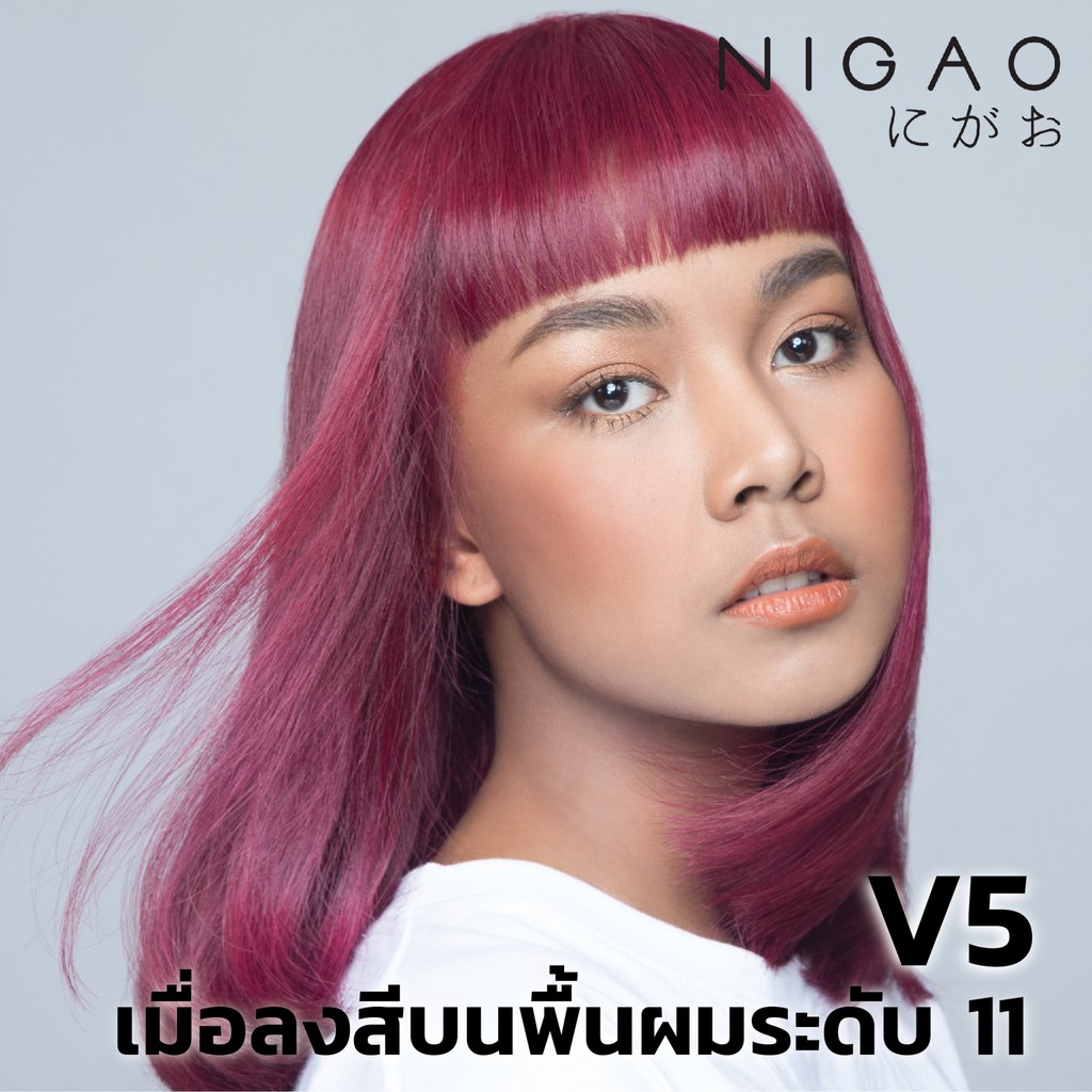 NIGAO Hair Color V5 (นิกาโอะ ครีมเปลี่ยนสีผม สีย้อมผม สีองุ่น) - nigao.brand - ThaiPick