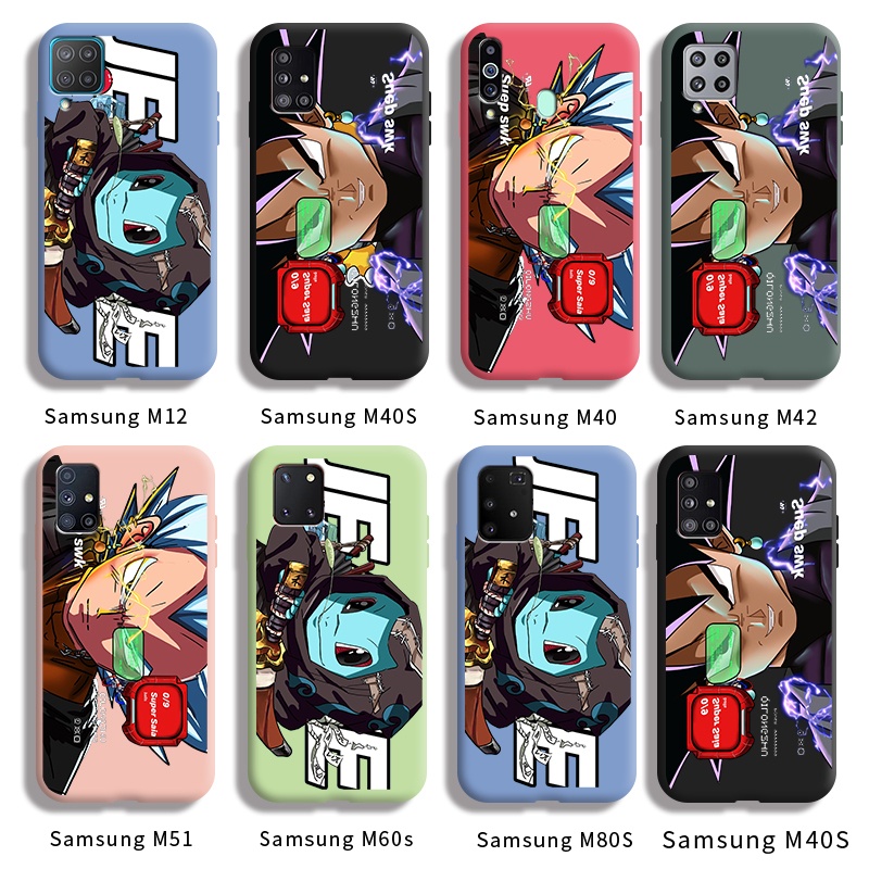 เคสโทรศัพท์สำหรับ Samsung galaxy M12 M40S M40 M42 M51 M60s M80S เคสซิลิโคนเหลวแบบบางกันกระแทกลาย ...
