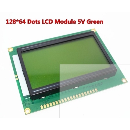 128x64 Dots Graphic Green Color Backlight LCD Display Module for ...