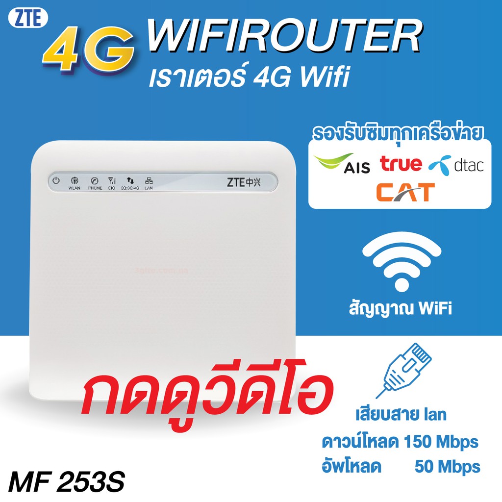(2020)เร้าเตอร์ใส่ซิม ZTE 4G LTE Wireless Router Wifi router ใส่ซิมได้ ...