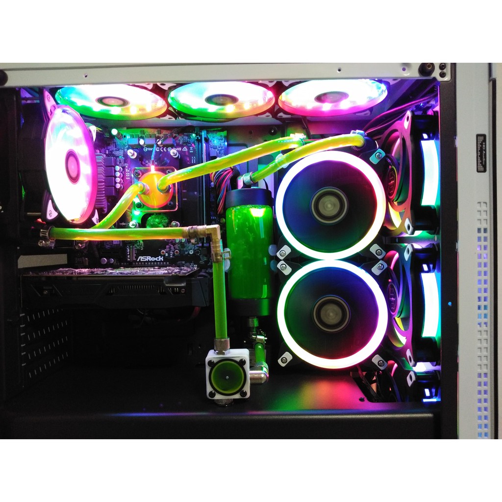 ชุดน้ำระบบเปิดCPU 2ตอน ครบชุด/CPU Water Cooling Open Loop Set *สีเขียว ...