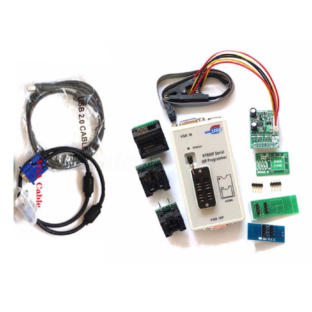 【Big Sale】RT809F Set Universal ISP AVR Programmer Clip + 7 Adapter ...
