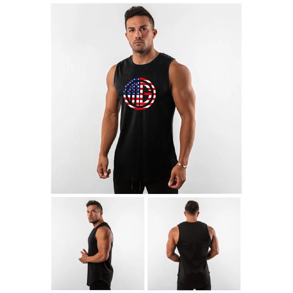 New Gym Workout Summer Mesh Fitness Casual Fashion Tank Top Men Sports ...