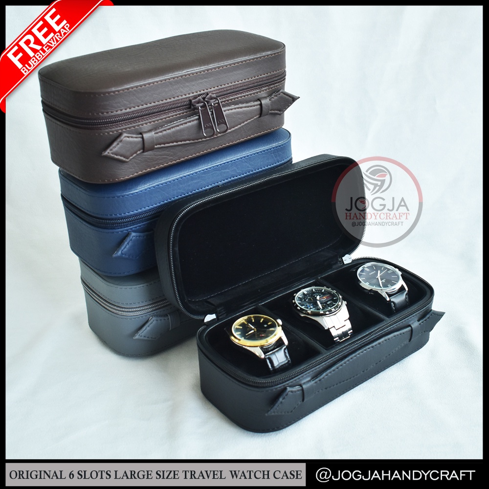 Design PREMIUM 3 Slots Travel Watch Box - Place Watches Contents 3 ...