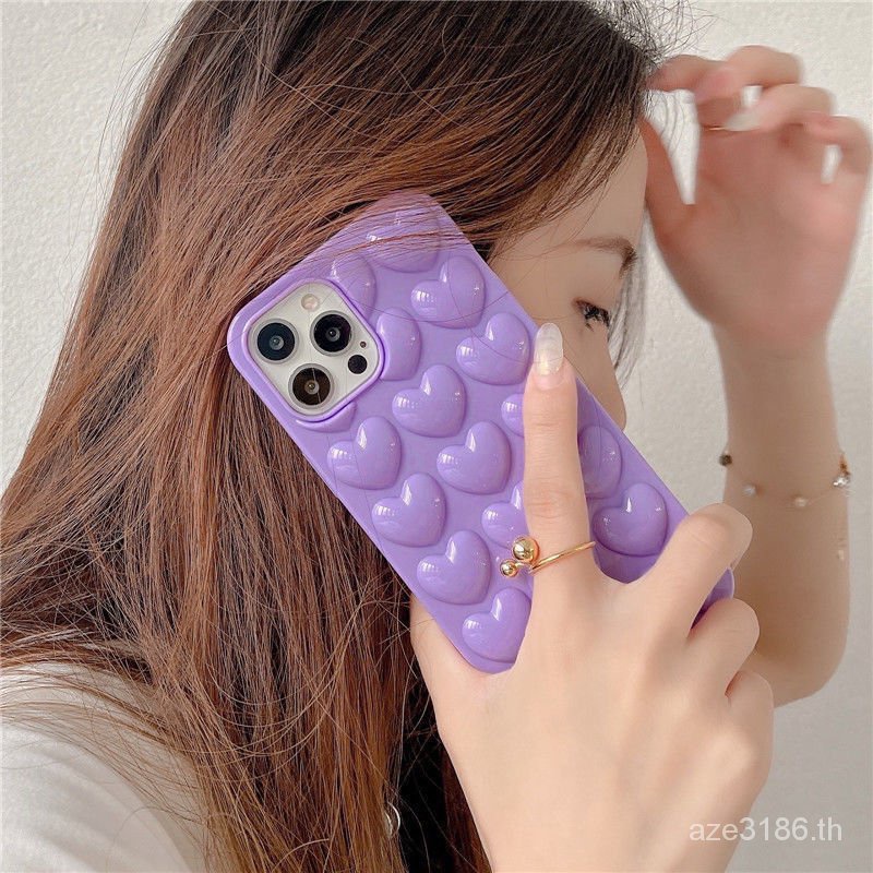 Purple Phone Case For iPhone 12 11 Pro max 7 8 Plus X XR XS i12 Solid ...