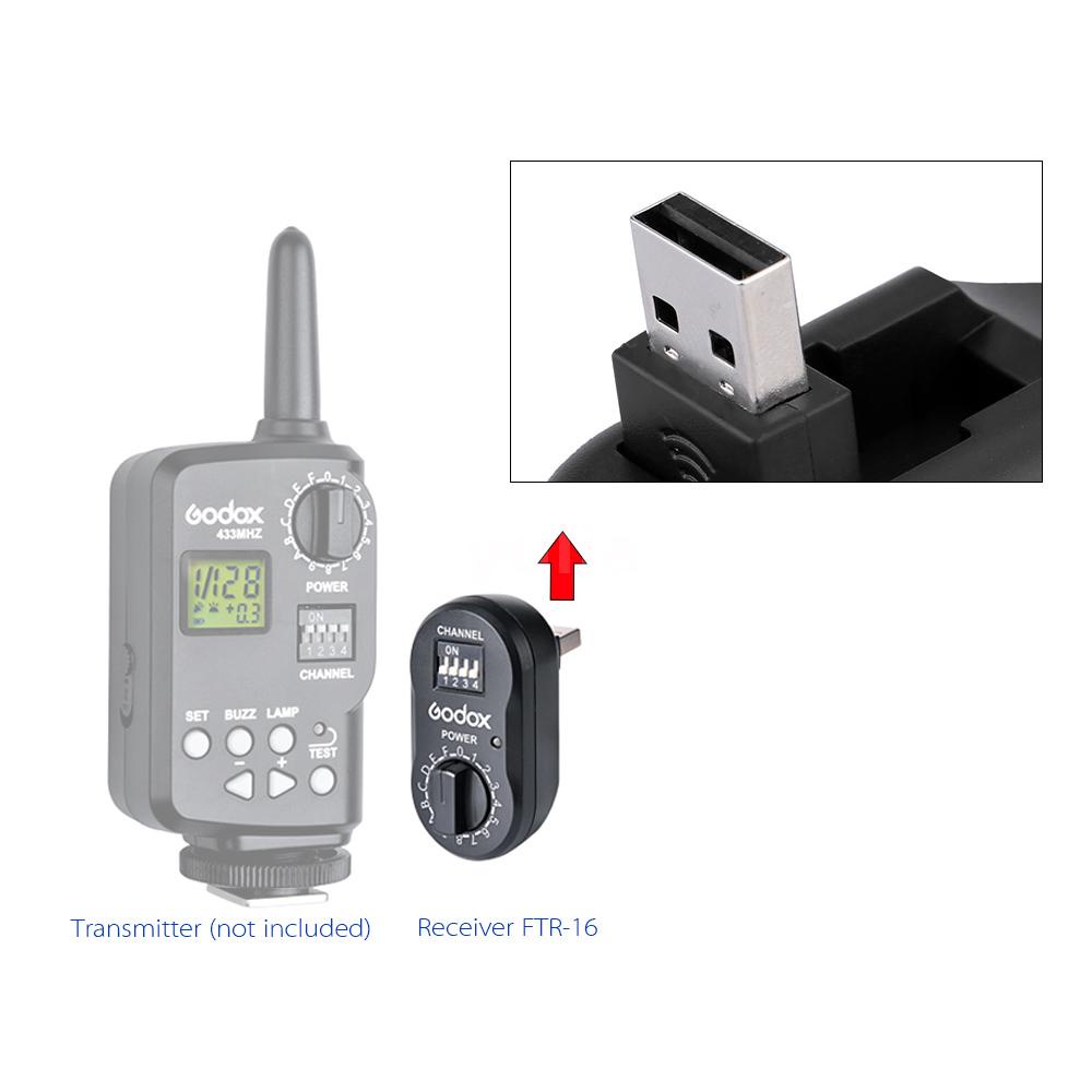 Godox FTR-16 Wireless Control Flash Trigger Receiver with USB Interface ...