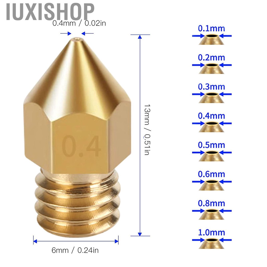 Iuxishop 25 X 3D Printer Extruder Nozzle 0.4mm Output For CR 10 Ender 3 ...