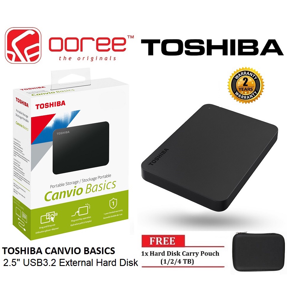 [1TB/2TB/4TB] TOSHIBA CANVIO BASIC 2.5" EXT EXTERNAL HARDDISK HARD DRIVE SUPERSPEED USB3.2 ...