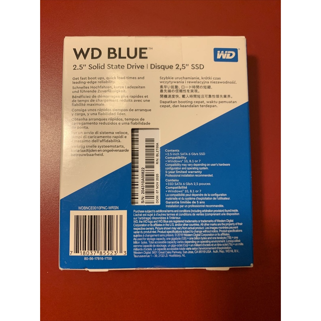Western Digital WD Blue 3D NAND SATA 1TB 2.5 Internal SSD (WDS100T2B0A ...