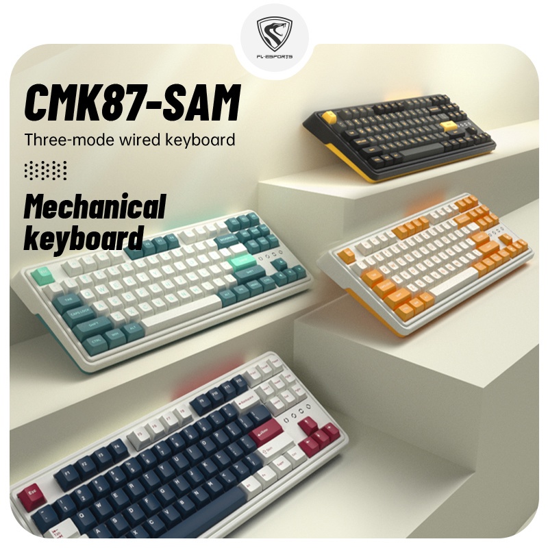 FLESPORTS CMK87-SAM คีย์บอร์ด 87 คีย์ คีย์เต็ม Hot Swap 2.4G คีย์บอร์ด ...