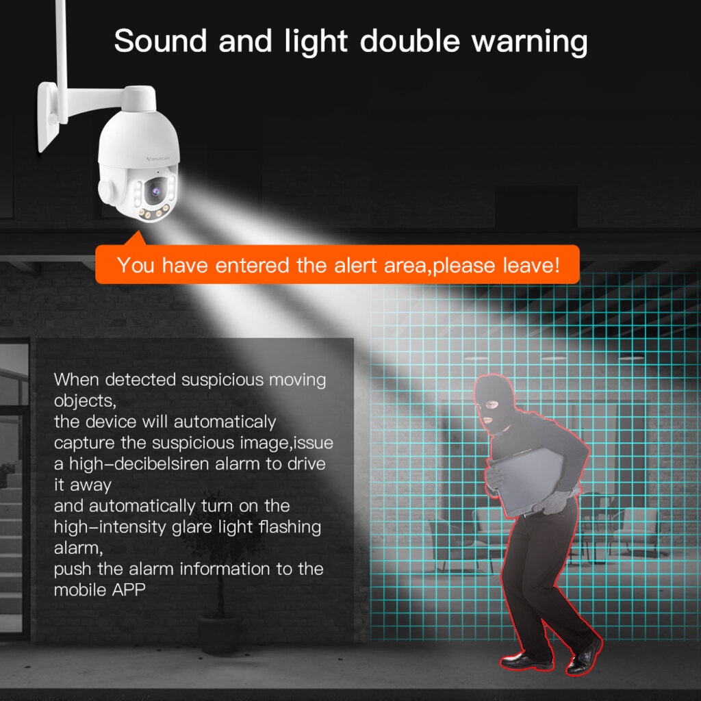 Vstarcam CS65-X5 กล้องวงจรปิดแบบ Speed Dome ซูมได้ 5 เท่า 3 ล้านพิกเซล wifi ปรับหมุนซ้ายขวาก้ม ...