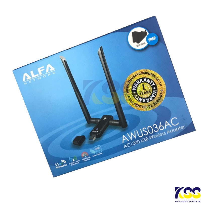 Wireless USB Adapter ALFA (AWUS036AC) AC1200 High Gain | Shopee Thailand