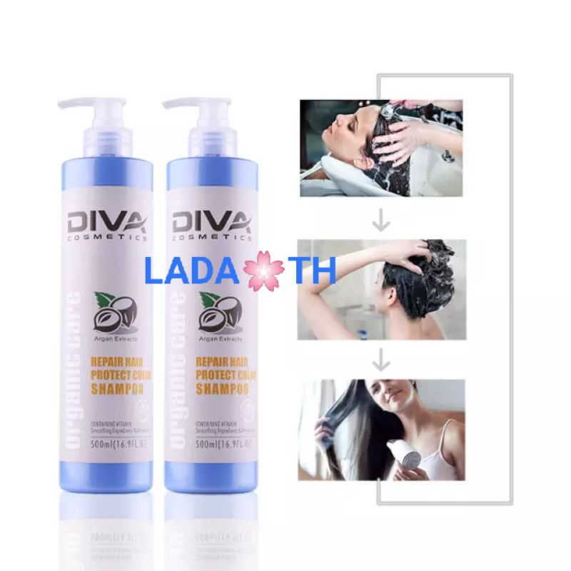 ขายดีอันดับ 1️⃣ แชมพู ดีว่า Diva Cosmetics Repair Hair Protect Colour ...