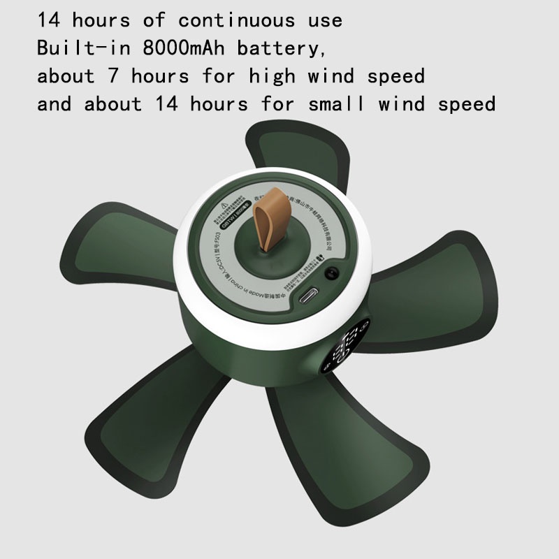 Lithium battery mini ceiling fan Tent fan dormitory ceiling fan 8000mAh ...