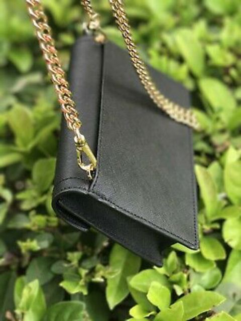 Michael Kors Karla Leather Wristlet Chain Crossbody Bag - nazzilla ...