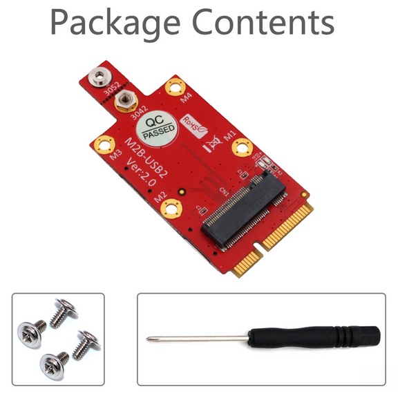 ☍♦M.2 คีย์ B ถึง Mini PCIe Adapter w/ 2 NANO SIM Card Slots สำหรับ 3G ...