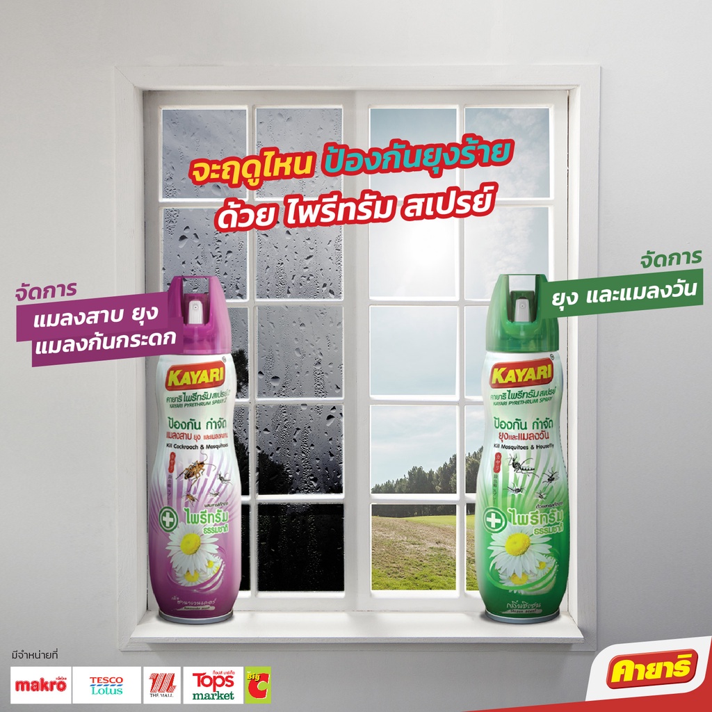 KAYARI PYRETHRUM Spray คายาริ ไพรีทรัม สเปรย์กำจัดแมลง กำจัดยุง แมลงวัน ...