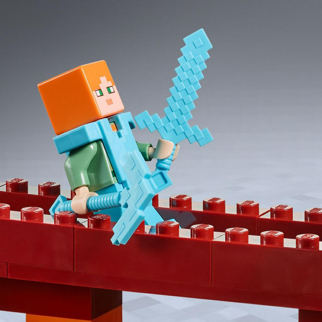 ღღ21154 LEGO Minecraft The Blaze Bridge Set with Alex Figure 372 Pieces ...
