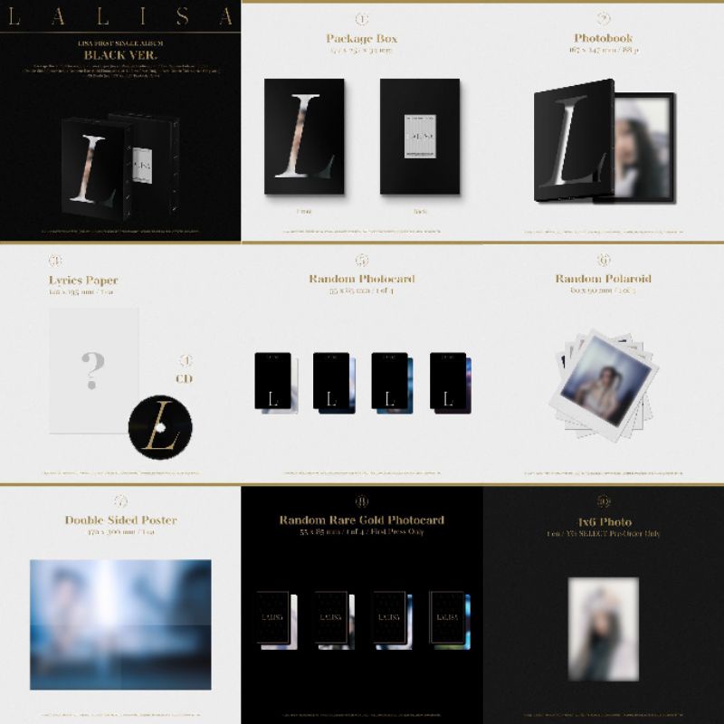 (พร้อมส่ง) LISA - FIRST SINGLE ALBUM LALISA (BLACK Ver. GOLD Ver. KIT ...
