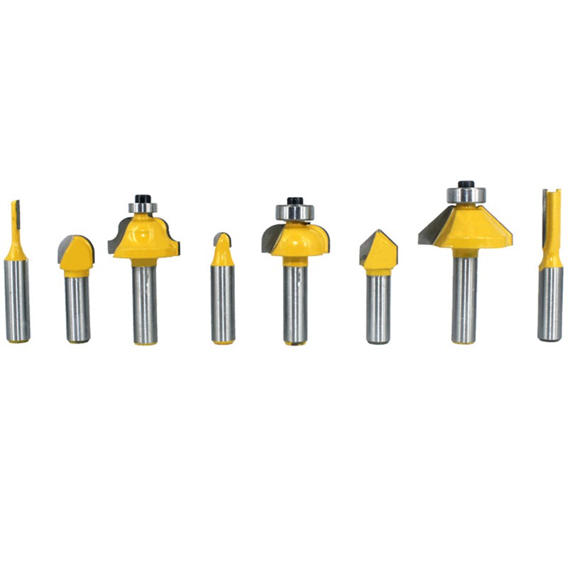 15Pcs 8mm Router Bit Set Trimming Straight Milling Cutter for Wood Bits ...