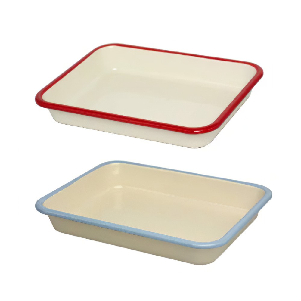 Enamel Oven Baking Tray - ถาดอบ/เสิร์ฟ อีนาเมล Size-L | Shopee Thailand
