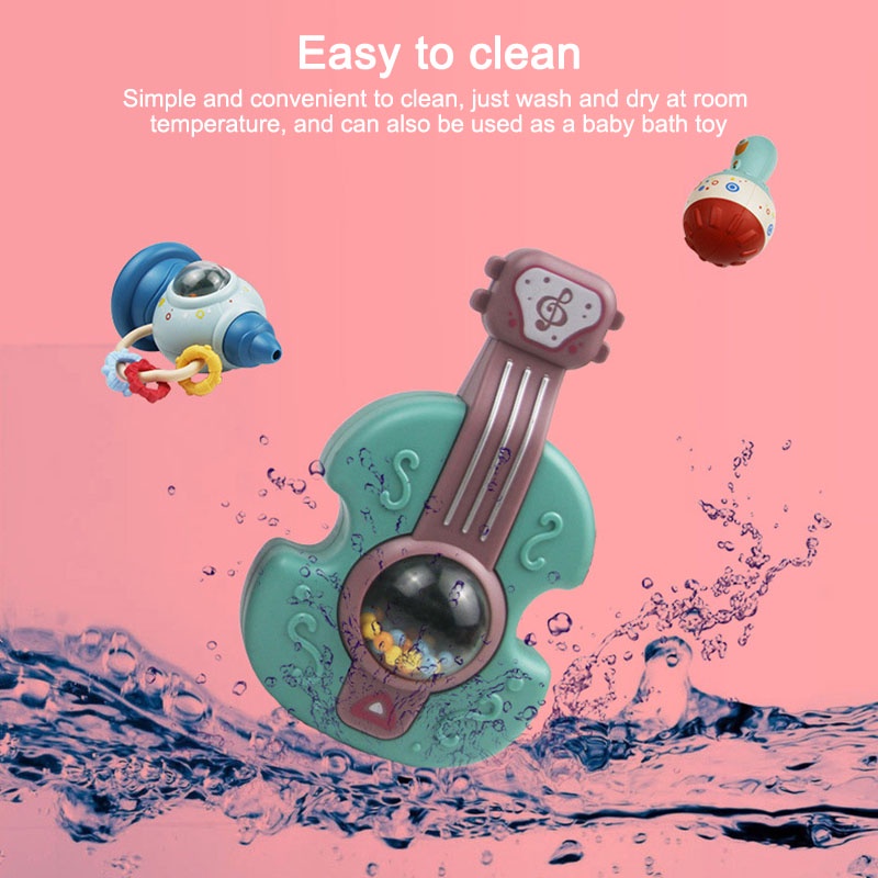 Baby Rattles Toy Soft Rubber Baby Hand Bell Rattles Fitness Grasping ...