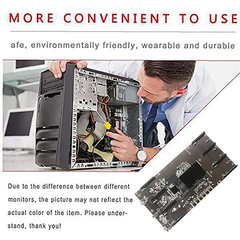 ETH80 B75 Motoard with 8XVER010 PCIE Riser CardG1610 CPU8G RAM ...