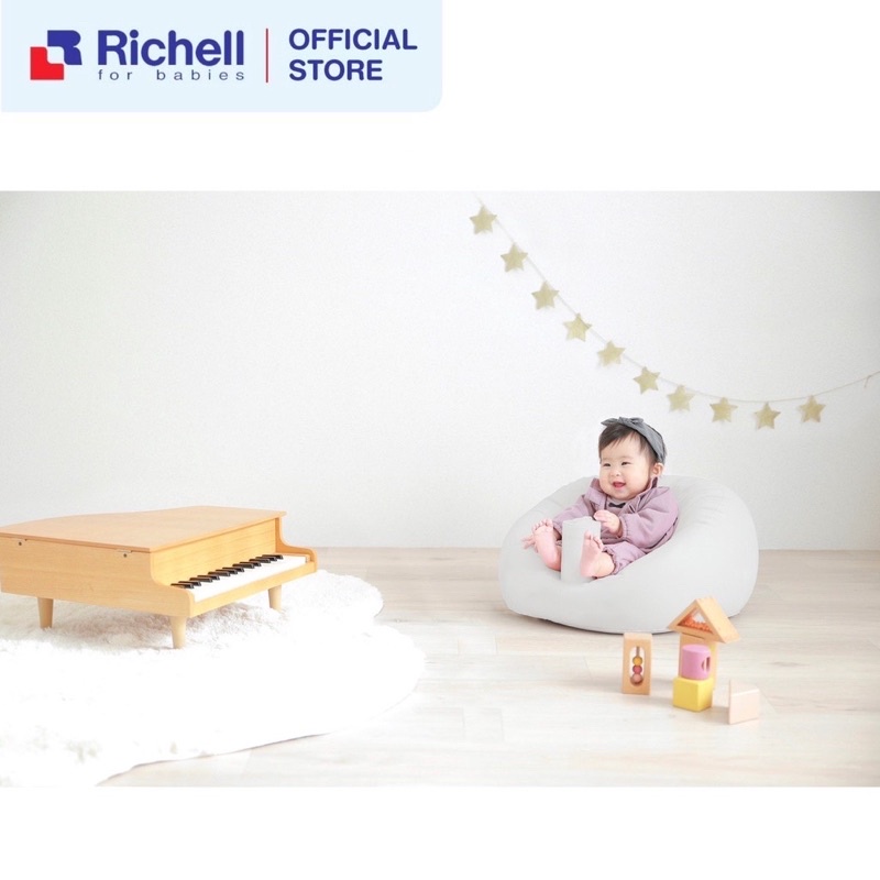 Richell ริเชล (ริชเชลรีเชล) Soft Baby Sofa เก้าอี้ปั้มลมโซฟา แบบผ้ากำมะหยี่ พกพาสะดวก เก้าอี้ฝึก ...