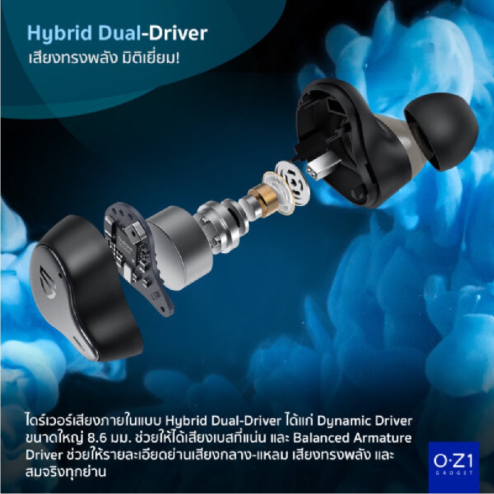 หูฟังไร้สาย SoundPeats รุ่น H1 Hybrid Dual-Driver เสียงทรงพลัง QCC3040 ...