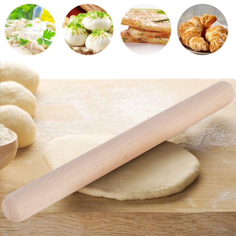 High Quality Home Solid Nature Wood Rolling Pin Cake Pastry Pizza ...