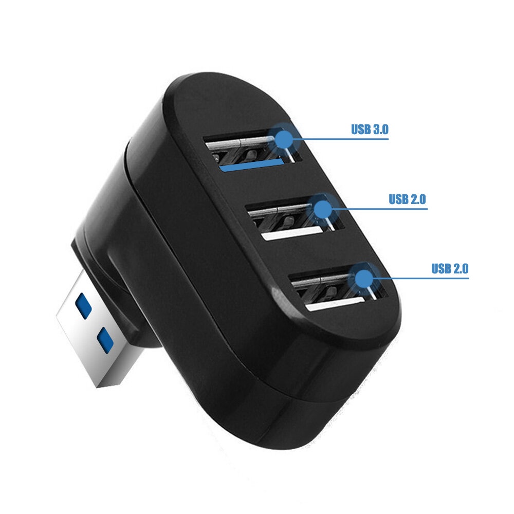 Mini Rotatable High Speed 3 Ports USB HUB 2.0 USB Desktop Splitter ...