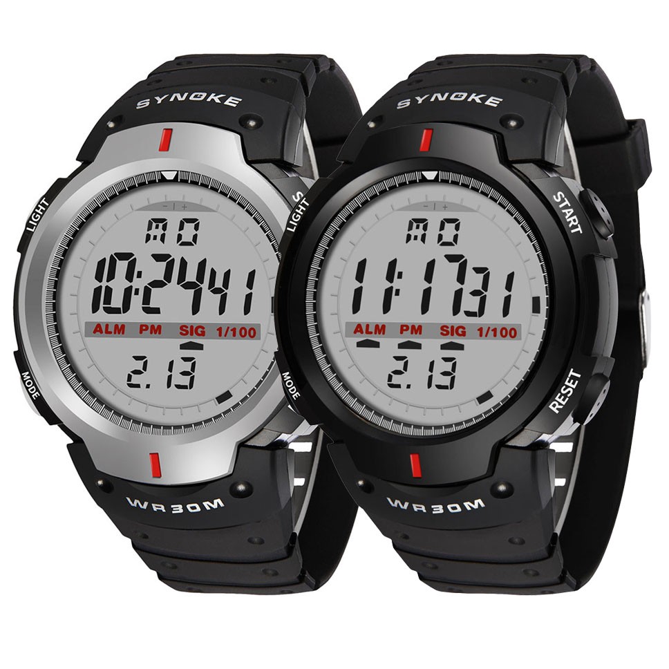 synoke นาฬิกาข้อมือดิจิตอลกันน้ําหน้าปัดขนาดใหญ่ - naviforcem1.th ...