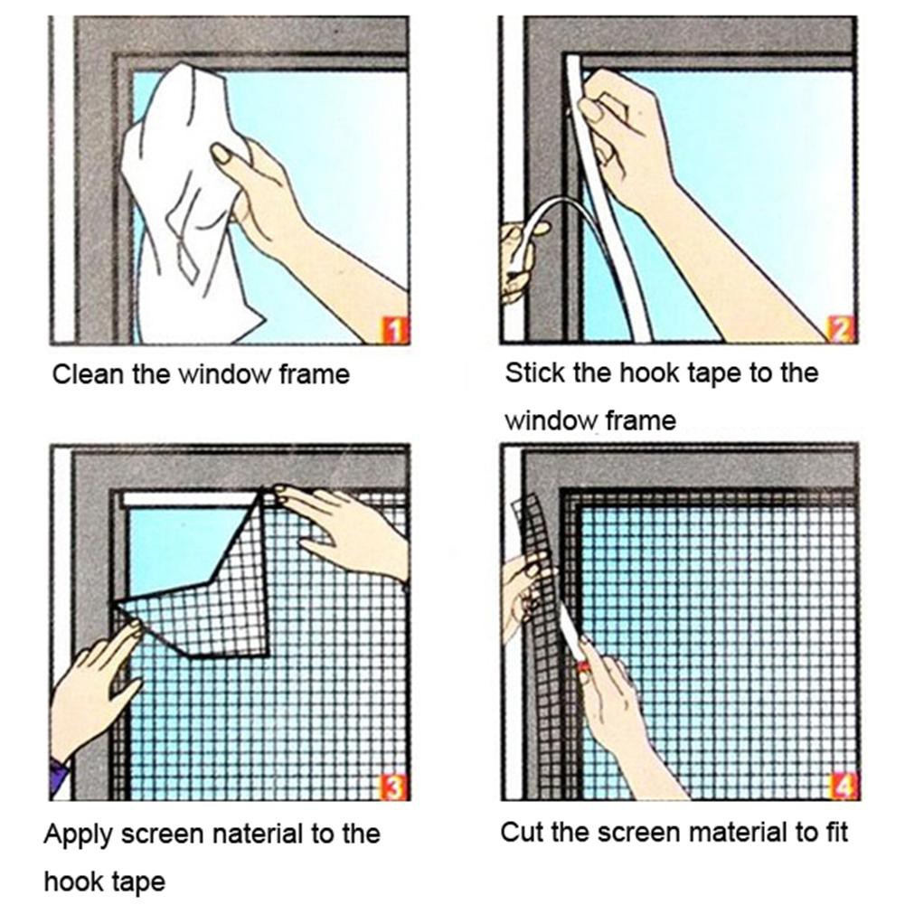 ACT Summer Anti-Mosquito Window Screen DIY Invisible Spiders Bugs Mesh ...