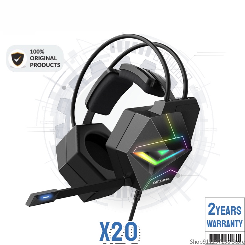 ชุดหูฟังคอมพิวเตอร์X20 7.1 Channel Computer Headset Head-mounted Wired ...