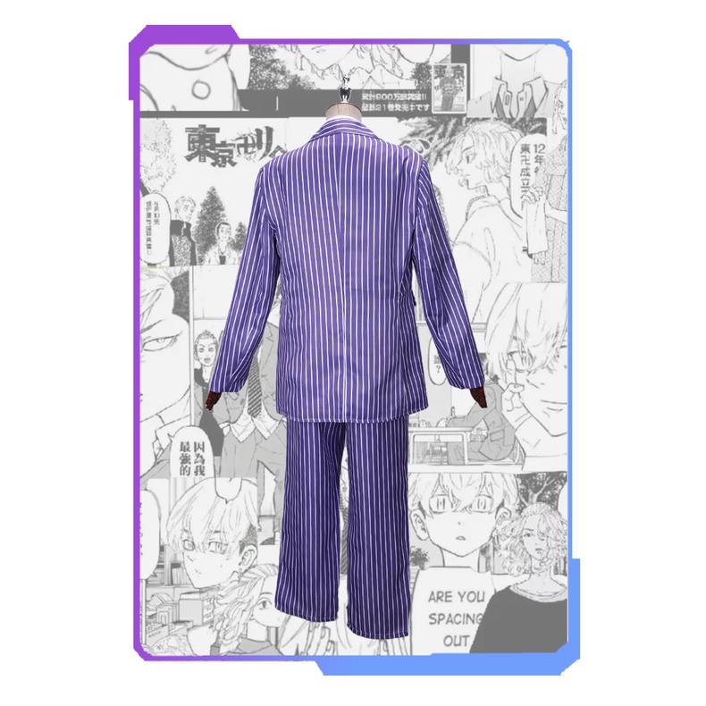 Anime Tokyo Revengers Cosplay Costume Haruchiyo Sanzu Akashi Purple ...
