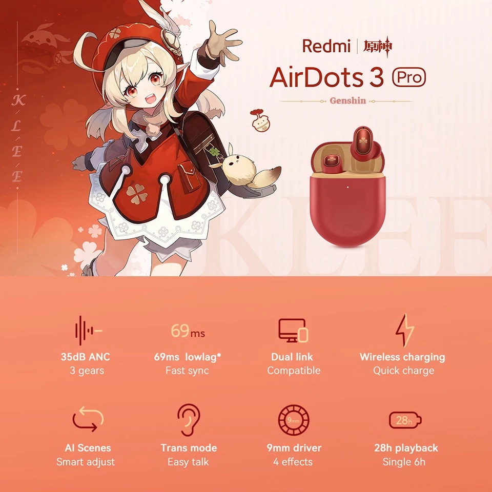 Official Genshin Impact Xiaomi Klee Original Redmi Airdots 3 Pro ...