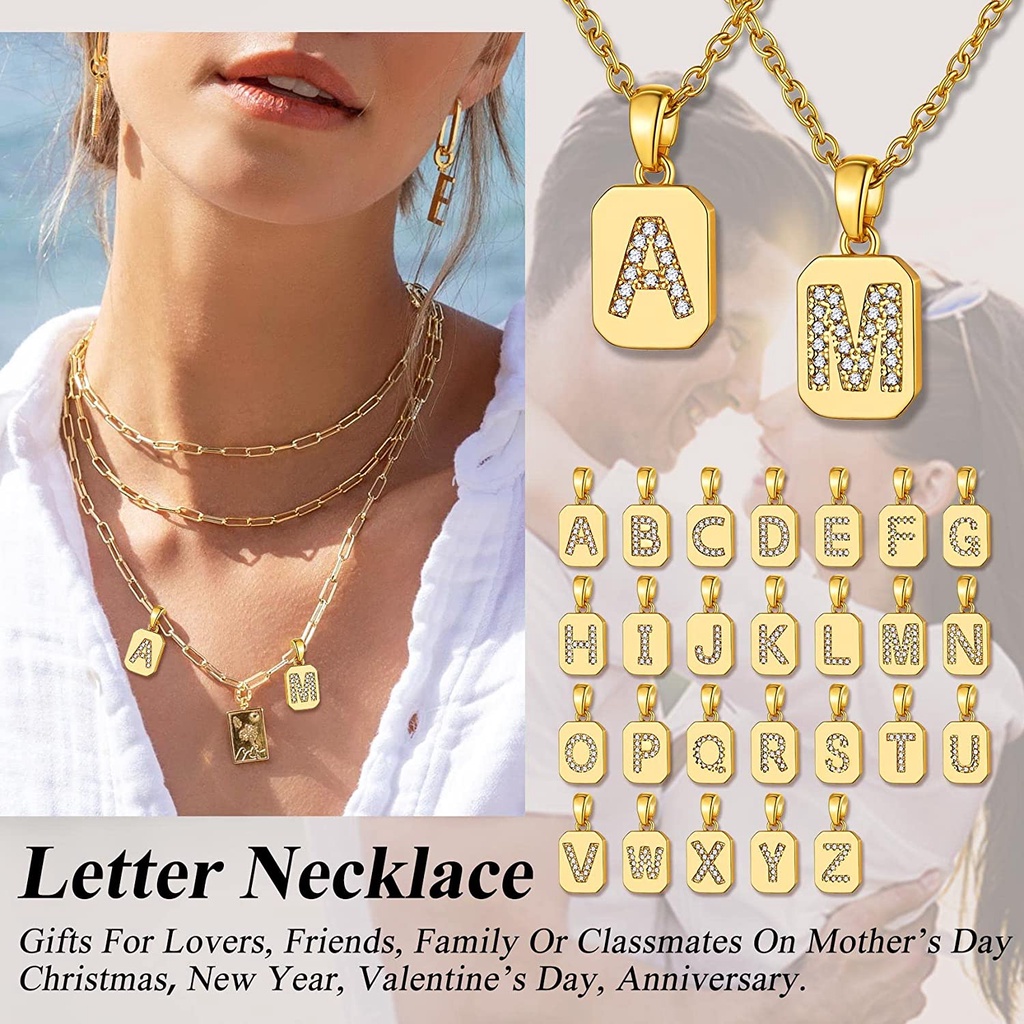 Bestyle สร้อยคอ จี้ตัวอักษร Cubic Zirconia เครื่องประดับ สําหรับผู้หญิง ...