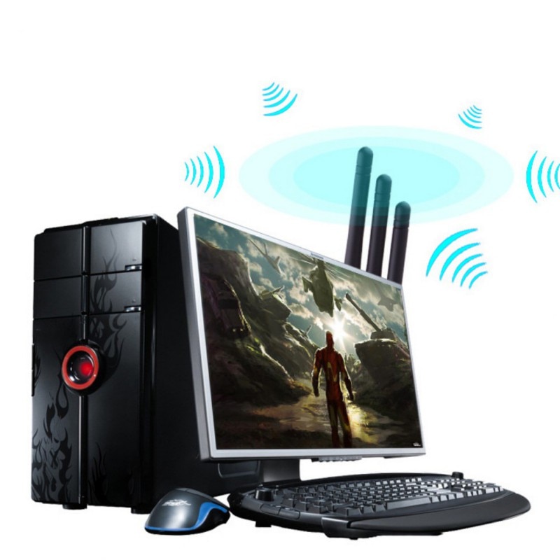 Dual Band 2.45Ghz WiFi PCI-E Network Card 450Mbps PC Desktop High ...