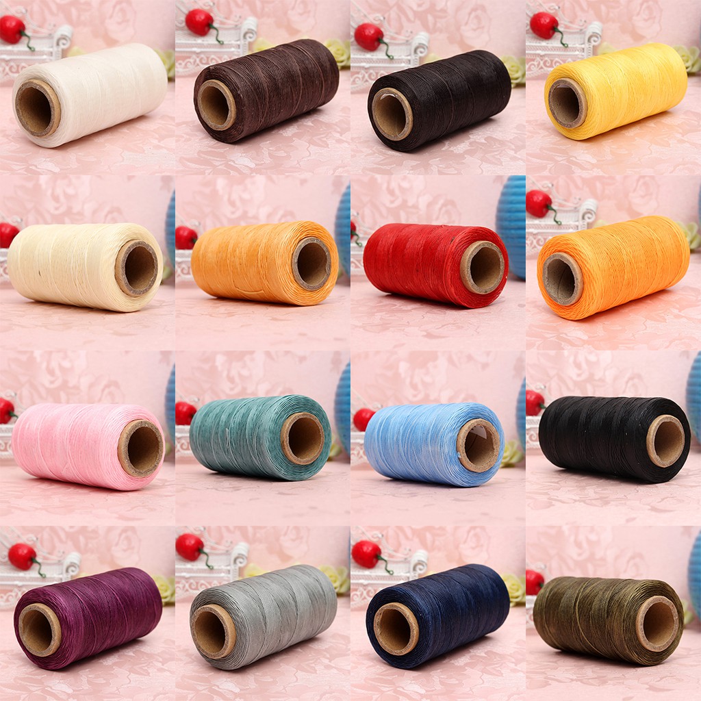 TWF 50m/Roll Leather Sewing Flat Waxed Thread Wax String Hand Stitching ...