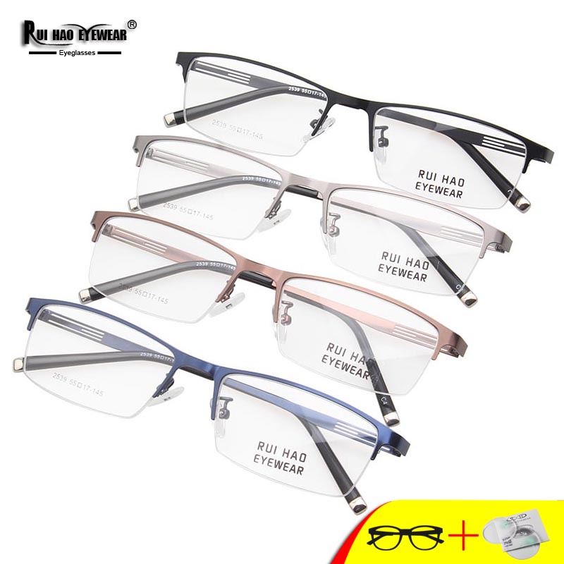 Customize Prescription Eyeglasses Alloy Glasses Frame Fill Lenses ...