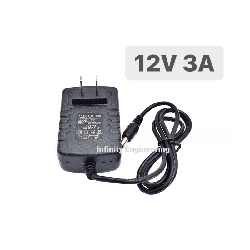 DC 12V/3A Power Adapter AC100-240V Output DC 12V 3A US Plug | Shopee ...