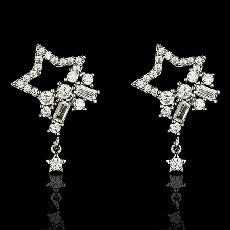 Equalistic ต่างหูระย้าเข็มเงิน S925 รูปดาวประดับพลอยเทียม - equalistic ...