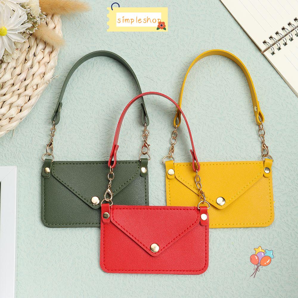 WANG Women Envelope Card Bag PU Leather Mini Purse ID Card Holders Gift ...