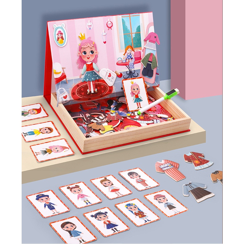 Local StockWooden Montessori Magnetic Dress Changing Jigsaw Game Toys ...