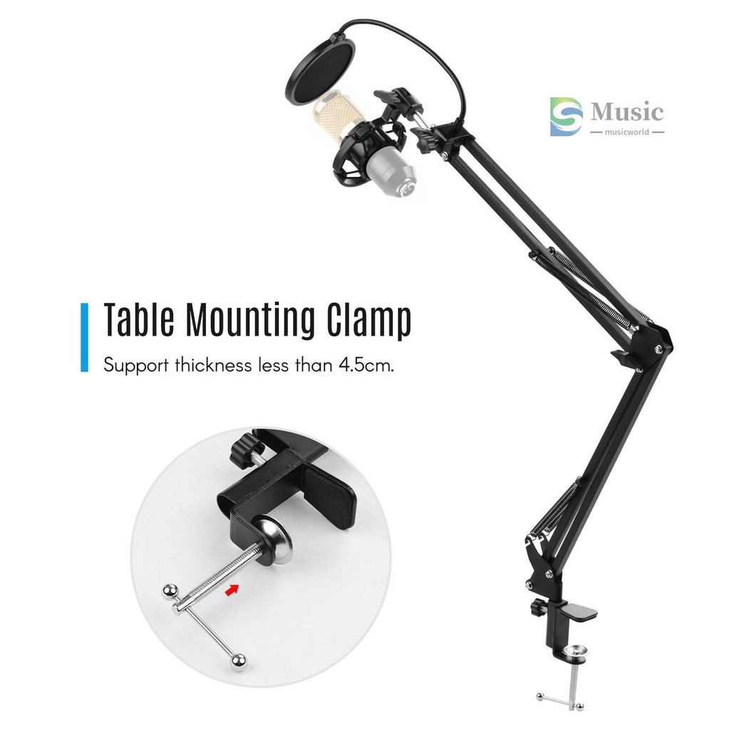[Concert] Adjustable Foldable Microphone Stand Heaby Duty Metal Mic Arm ...