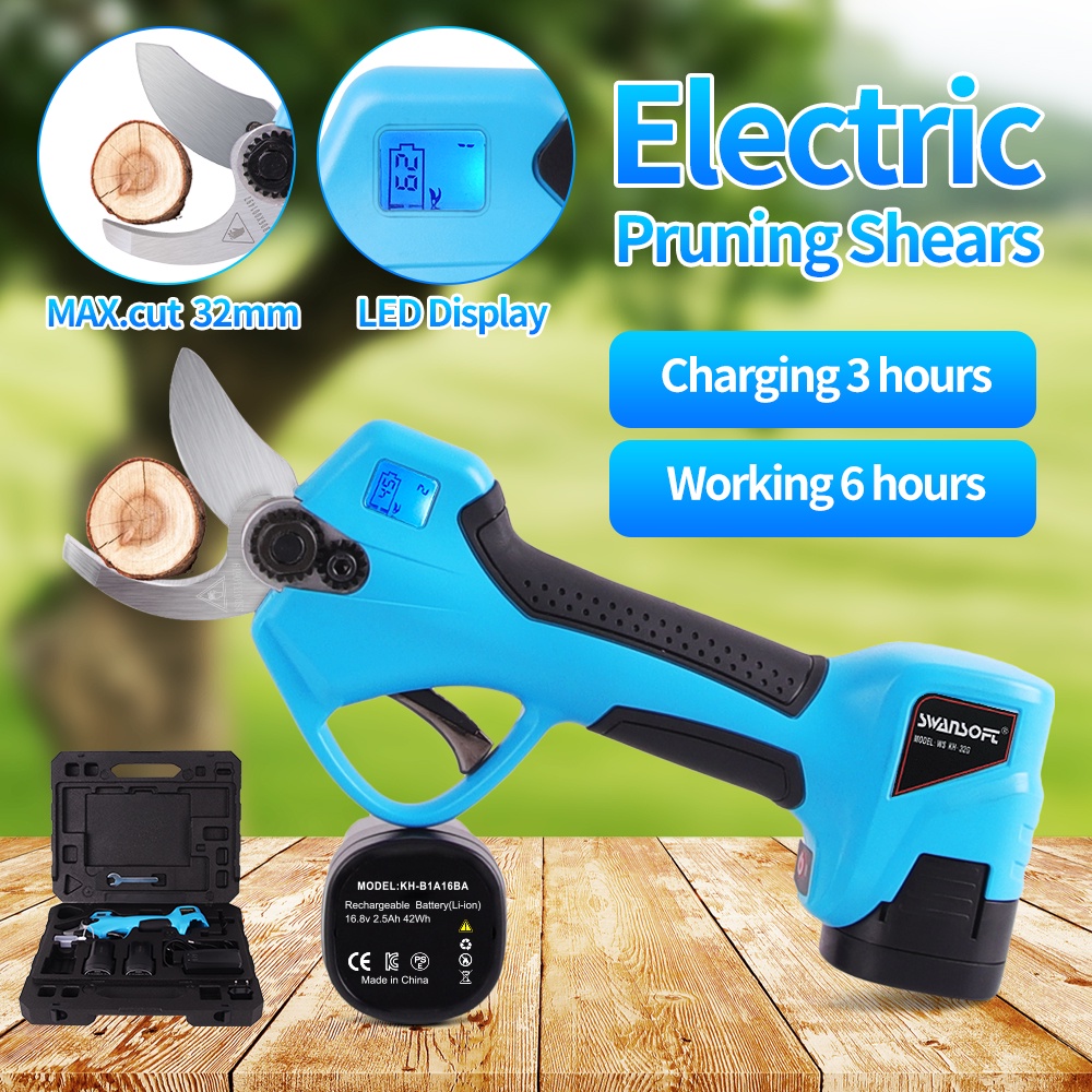 มีดทำสวน：SWANSOFT Electric runing Shears Cordless Garden ower Tool 16 ...