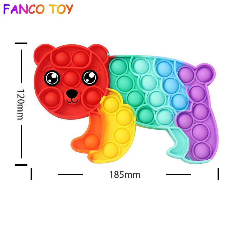 พร้อมส่ง????Rainbow Pop It Fidget Tiger Lion Shape ทั้งชุดกล่องดันเด้ง ...