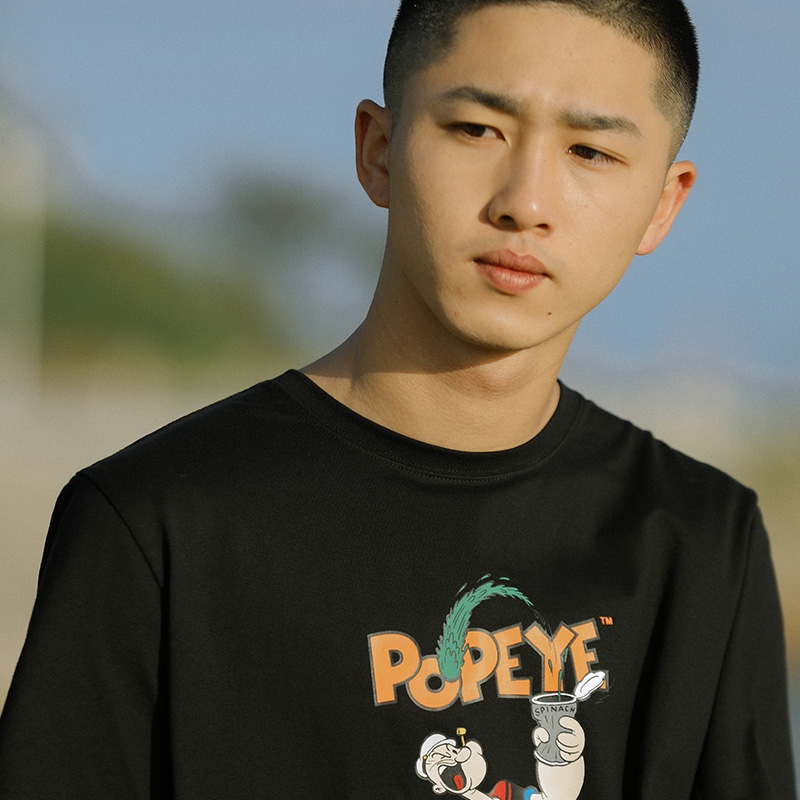 Takasha Popeye Joint 2019 เสื้อยืดลําลองสําหรับผู้ชายผู้หญิงแขนสั้น ...