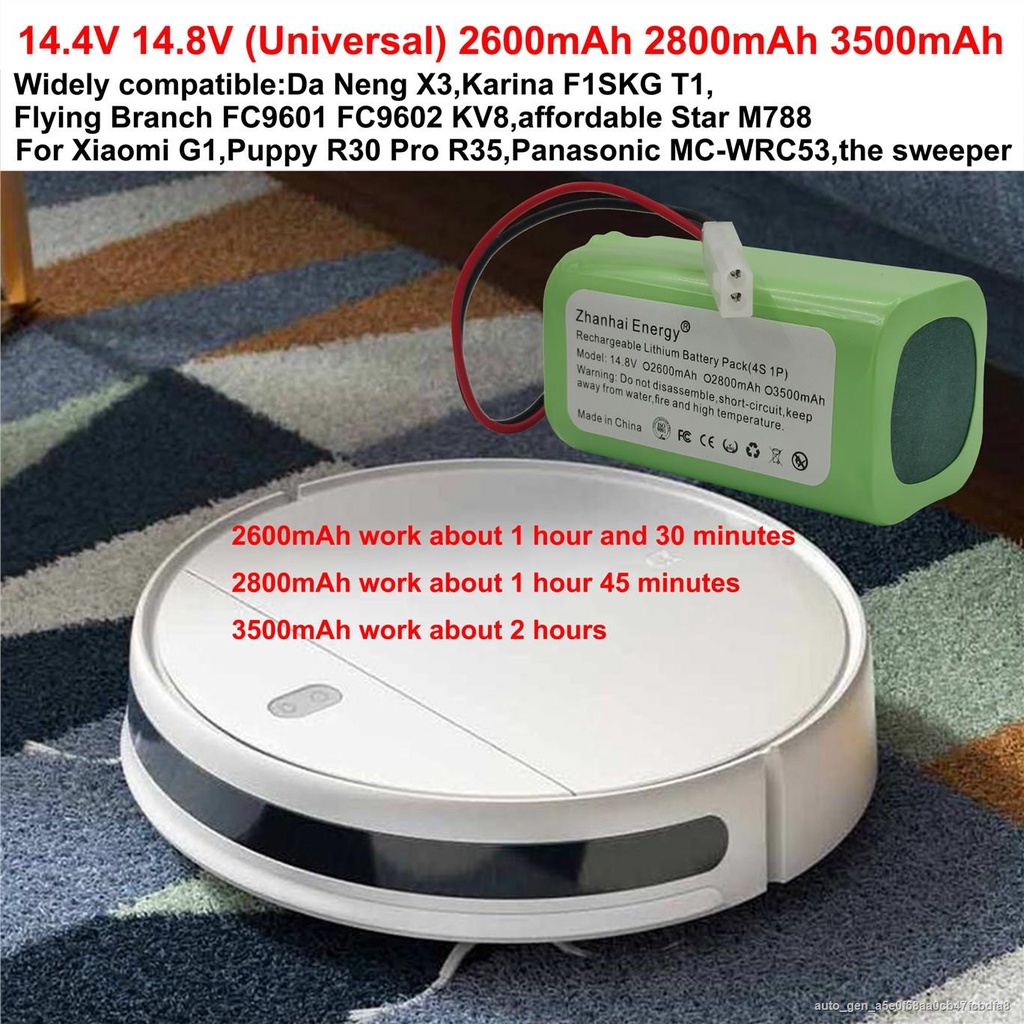 14.4v 14.8v 3500mah 2800mah 2600mah Li-ion Cylindrical Rechargeable Battery For Sweeping Robot ...